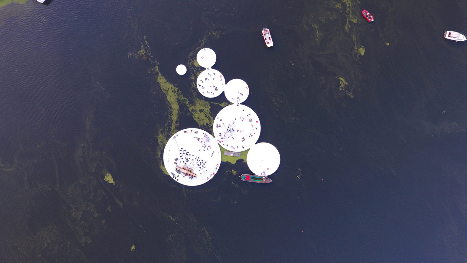 Space Caviar designs floating stages for Mantua, Italy