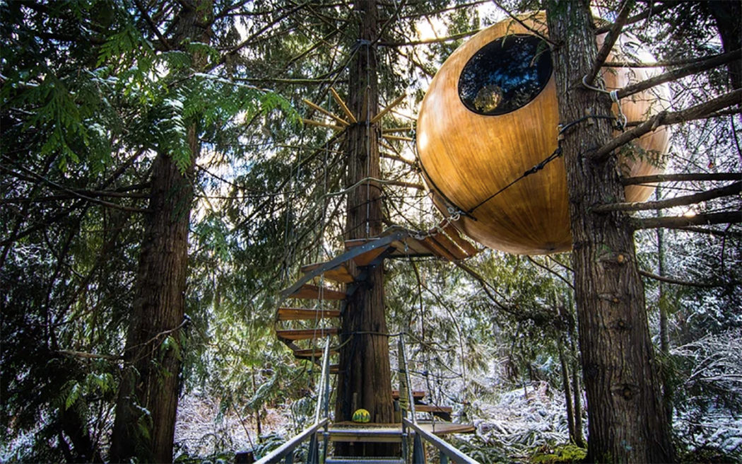 Vancouver treehouse hotel lets you sleep in a bauble